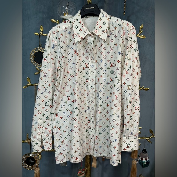 Louis Vuitton | Tops | Lv Blouse White With Various Colors | Poshmark